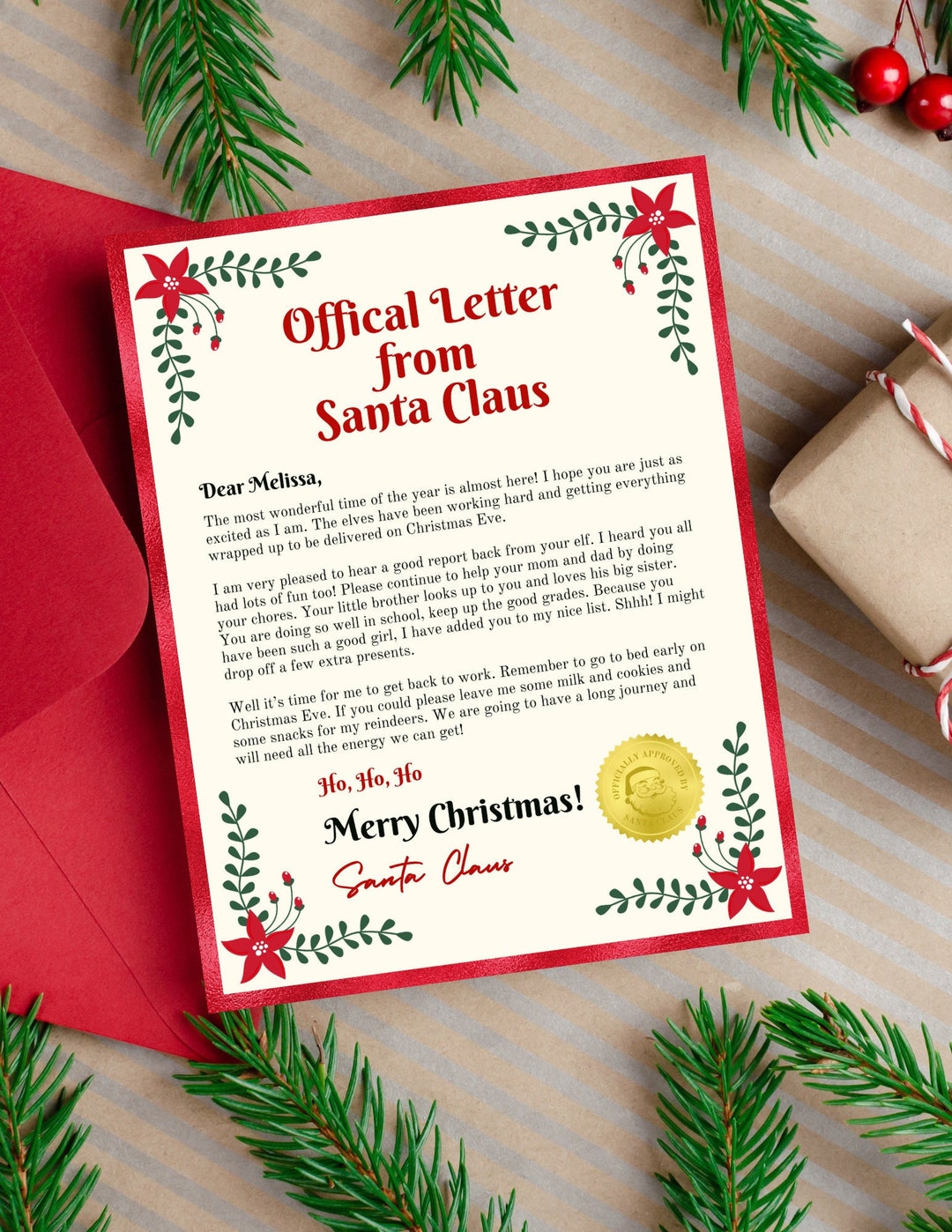 Letter From Santa, Editable Letter From Santa Template, Santa Letter ...