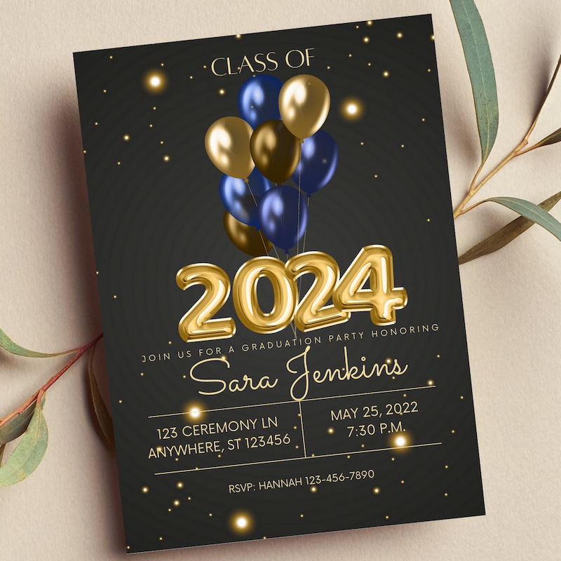 Blue Gold Graduation - Etsy