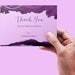 Printable Thank You Card, Purple and Silver Thank You Note, Editable ...
