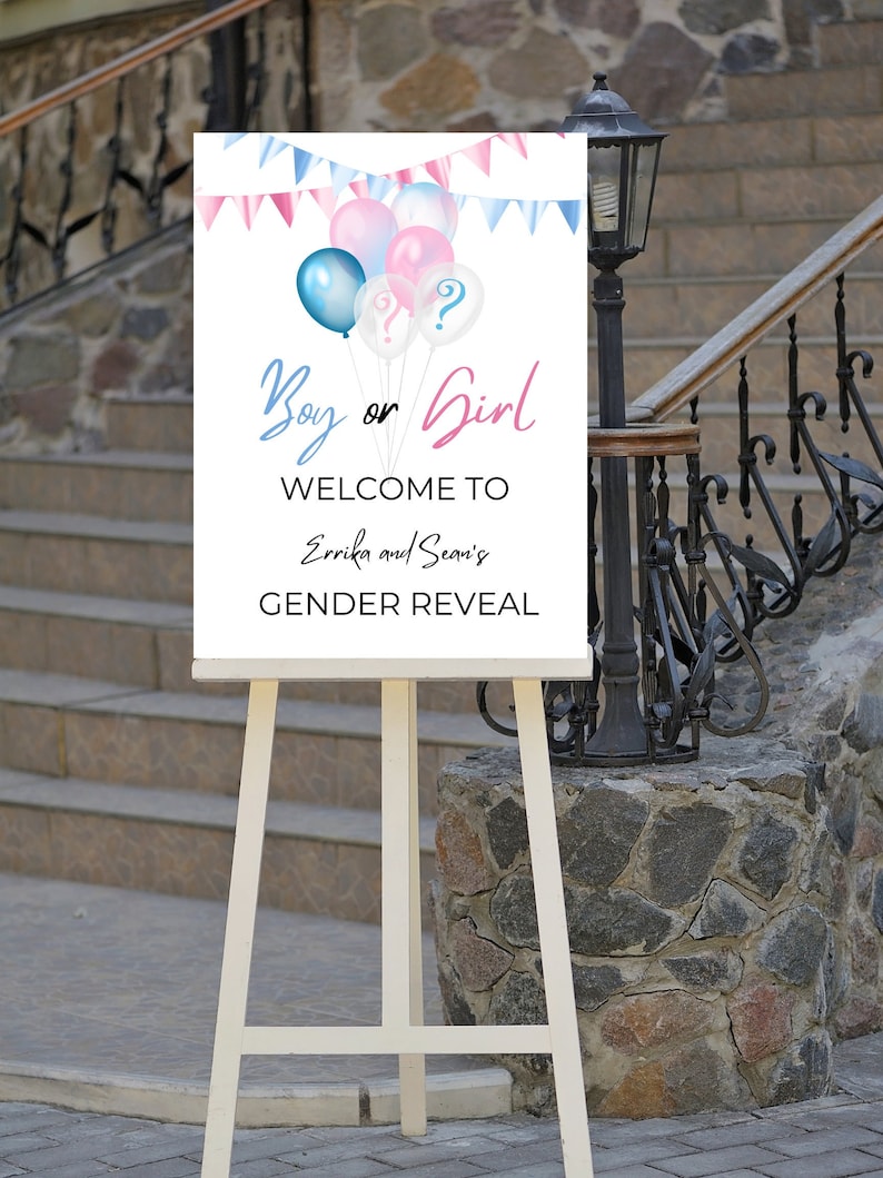 Editable Gender Reveal Welcome Sign Baby Shower Welcome - Etsy
