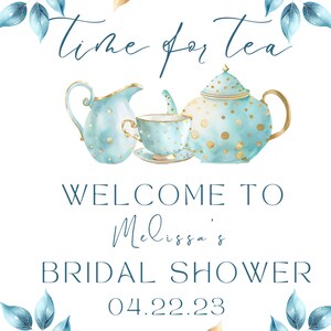 Editable Tea Party Welcome Sign, Time for Tea, Bridal Tea, Birthday Tea ...