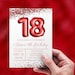Editable 18th Birthday Invitation, Red and White Invitation, Red 18 ...