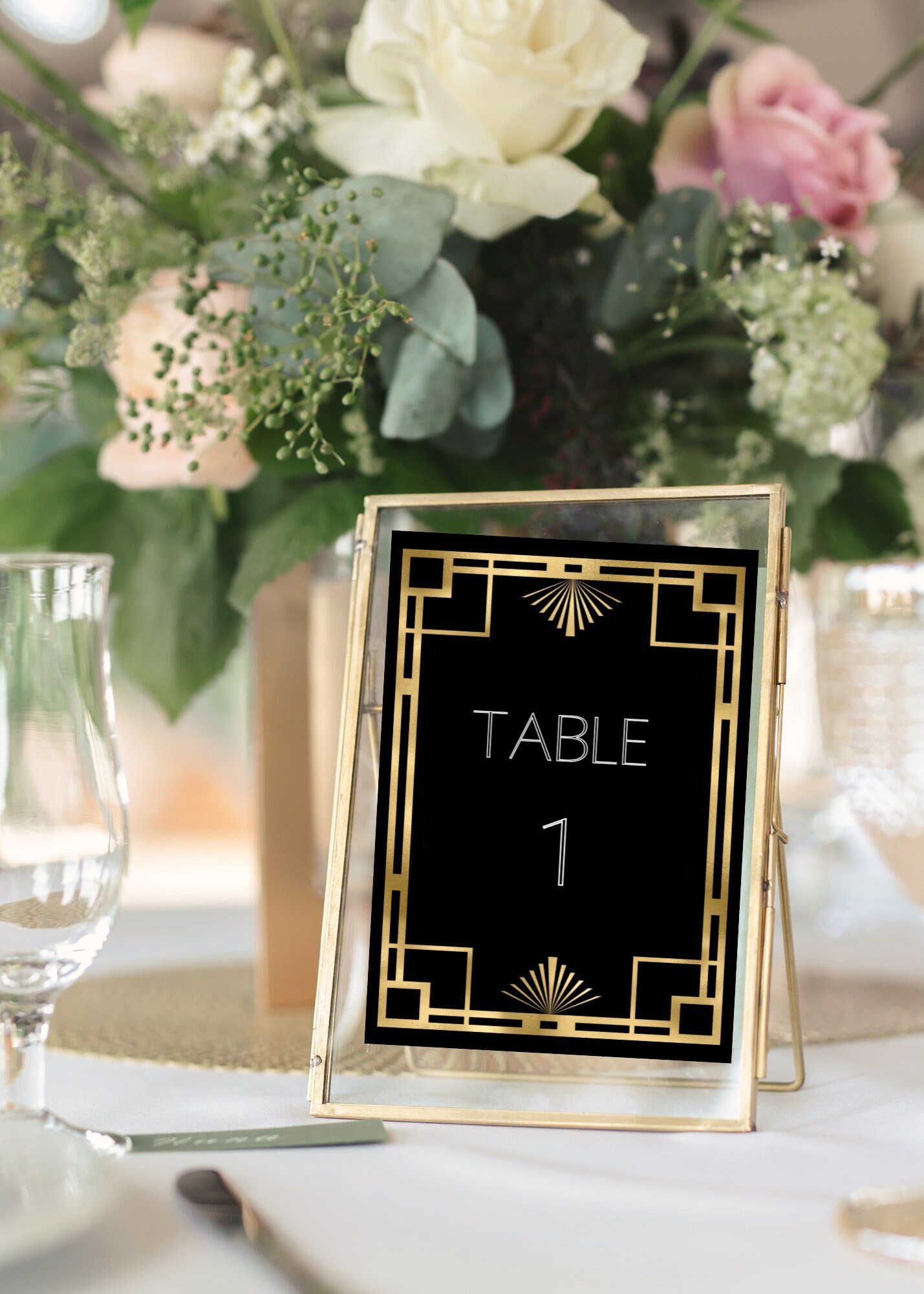 Printable Gatsby Table Numbers Template, Harlem Nights, Roaring 20s ...