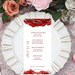 Editable Menu Template, Red and White Menu Cards, Birthday Dinner Menu ...