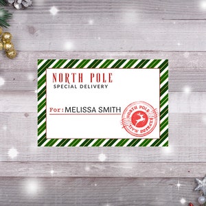 Editable North Pole Special Delivery Tag Christmas Gift Tag - Etsy