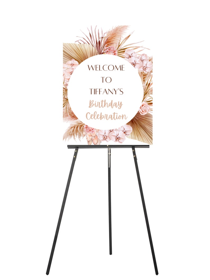 Editable Boho Floral Welcome Sign Birthday, Bridal, Baby Shower ...