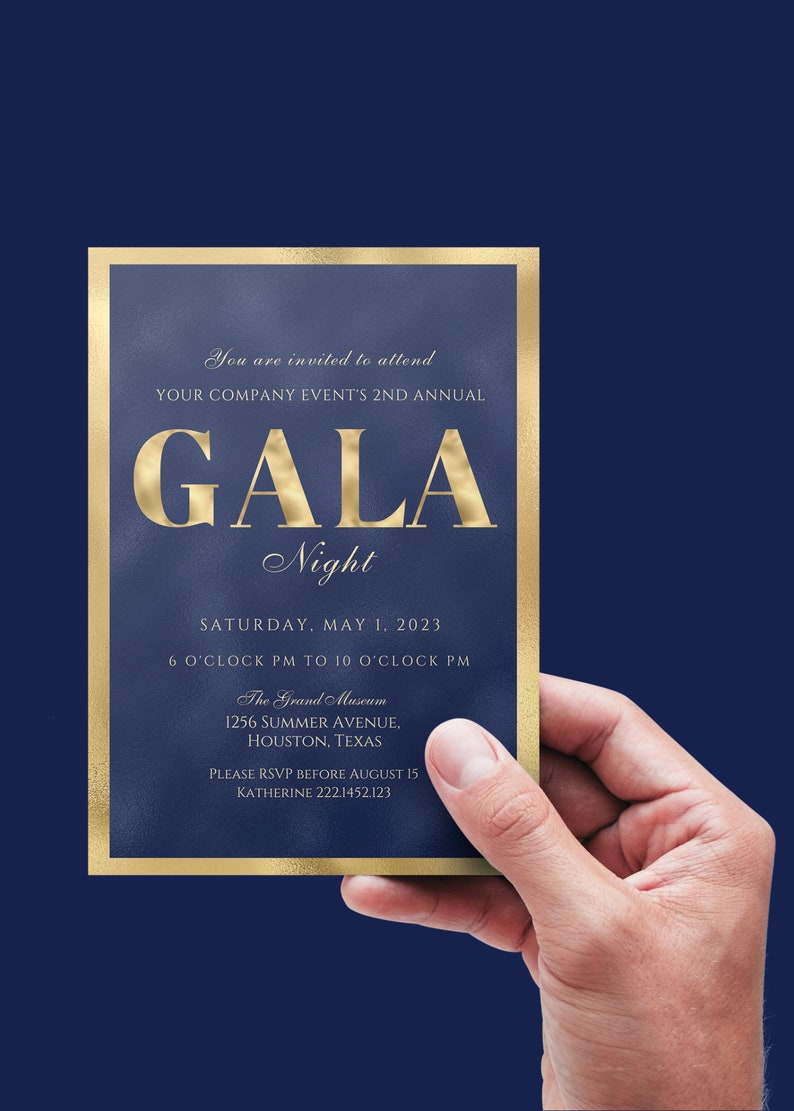 Editable Gala Invitation, Gala Party, Corporate Invite, Fundraiser ...