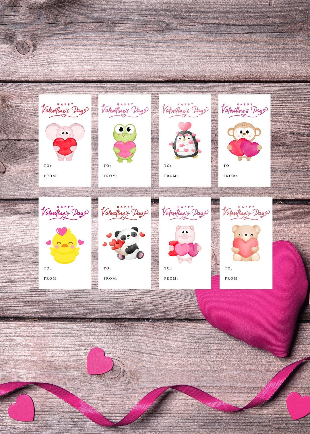 Printable Valentine's Day Gift Tags, Kids Valentine's Treat Tags ...