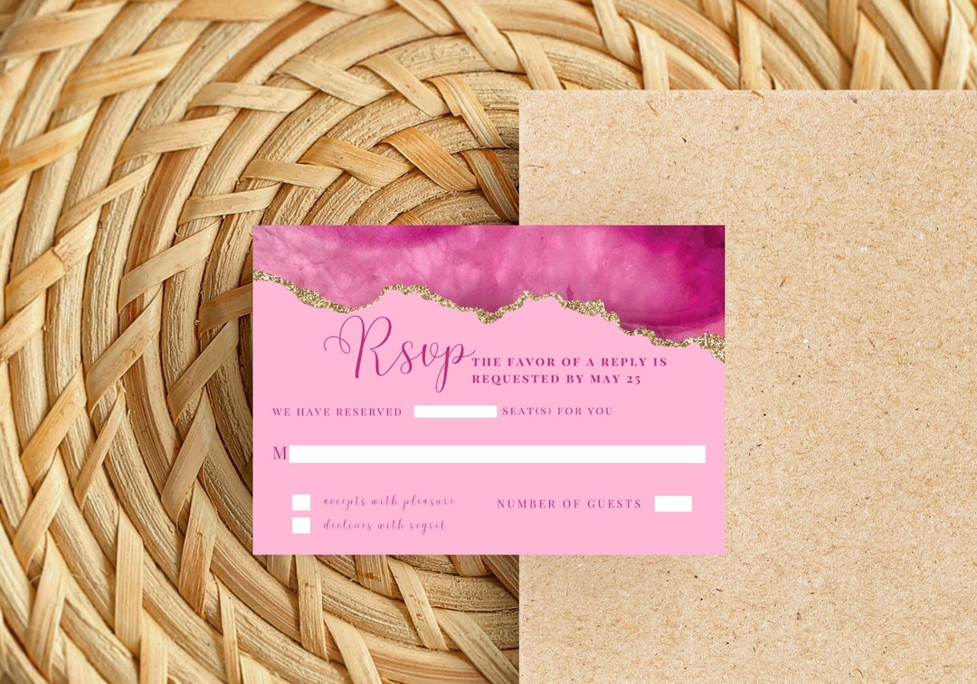 Editable RSVP Card, Invitation Insert, Enclosure Card, Printable RSVP ...