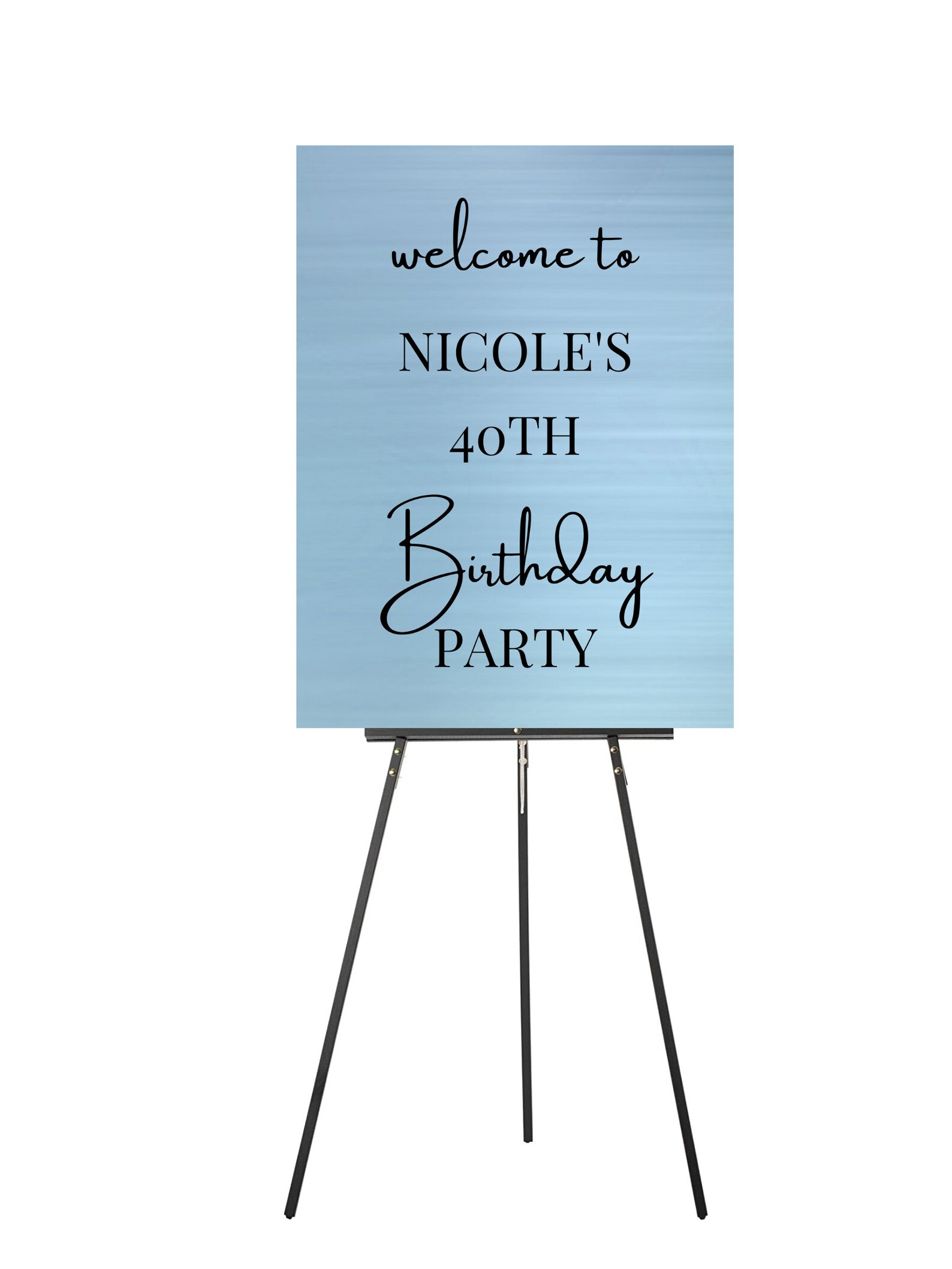 Editable Blue Birthday Welcome Sign Minimalist Birthday Party - Etsy