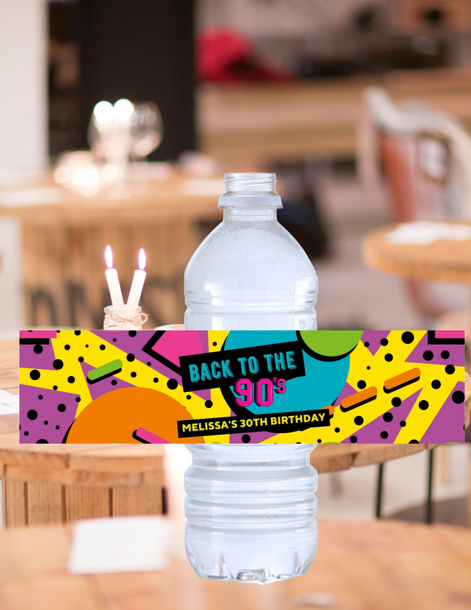 Editable Back to the 90s Water Bottle Label Template, Throwback, 90s ...
