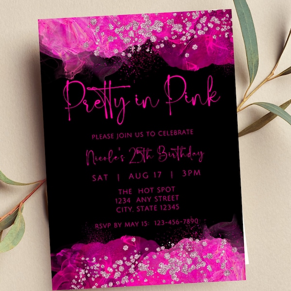 Pink Invitations - Etsy
