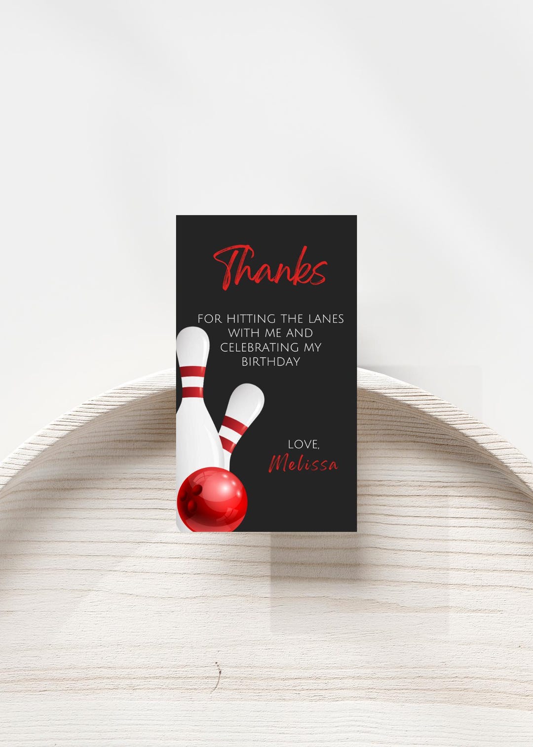 Printable Birthday Bowling Tag, Thank You for Coming, Favor Tags, Lets ...