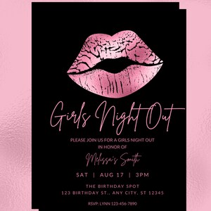 Editable Girls Night Out Invitation Template, Printable Party Invite ...