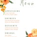 Editable Orange and Yellow Floral Menu Card Template Floral - Etsy