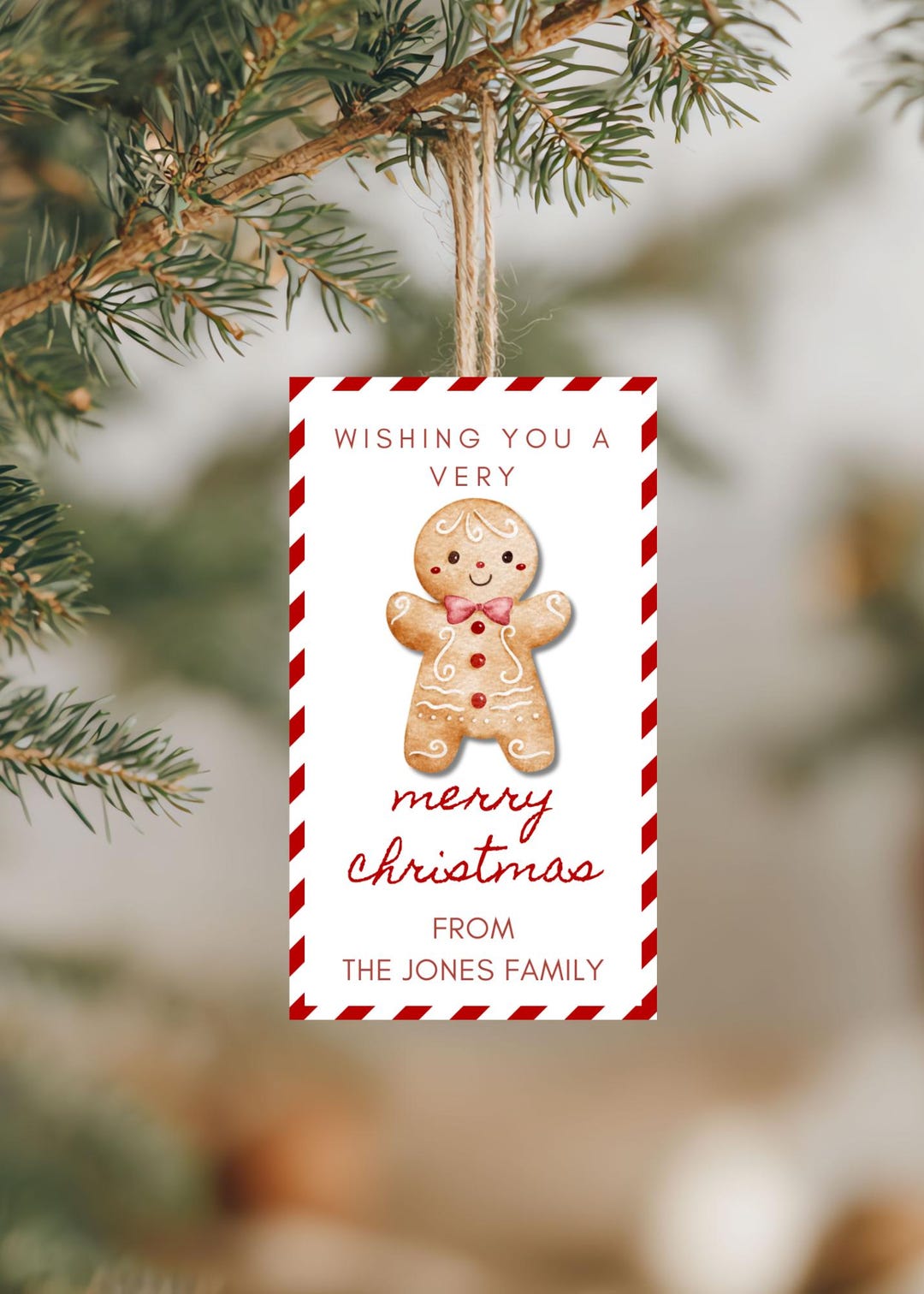Editable Gingerbread Man Gift Tag, Printable Christmas Treat Tags ...