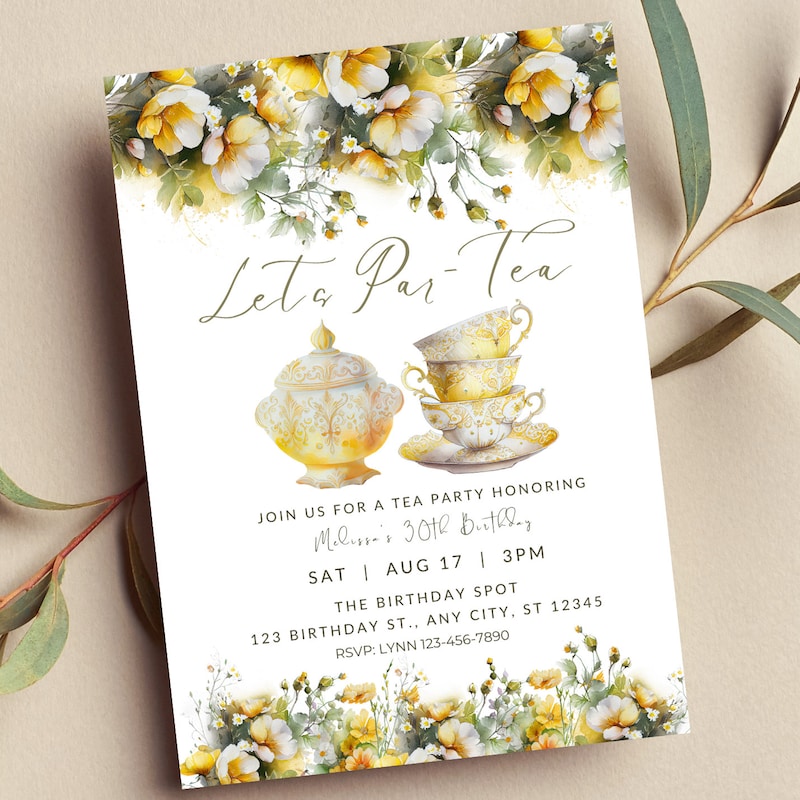 Tea Party Invitation - Etsy