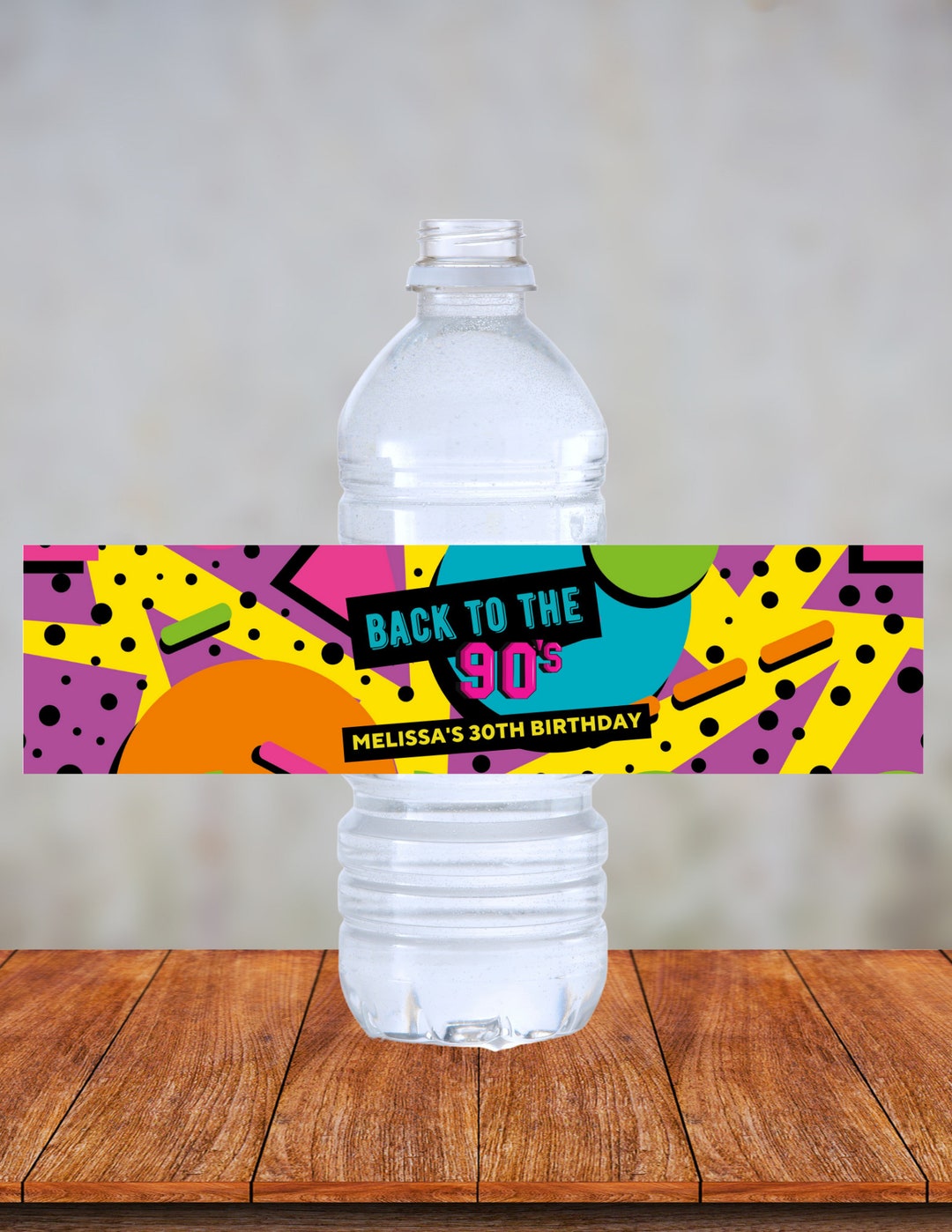 Editable Back to the 90s Water Bottle Label Template, Throwback, 90s ...