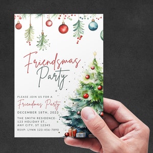 Editable Friendsmas Party Invitation, Printable or Digital Invite - Etsy