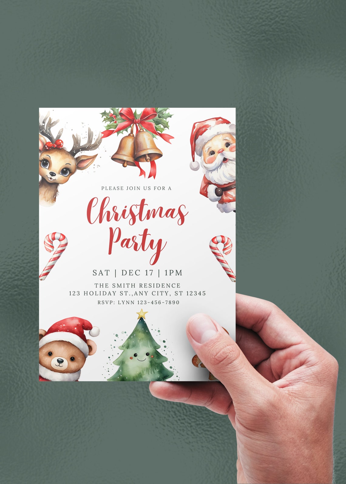 Editable Christmas Party Invitation, Holiday Invitation, Winter Party ...