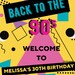 Editable 90s Party Welcome Sign, Back to the 90s, Throwback Party ...
