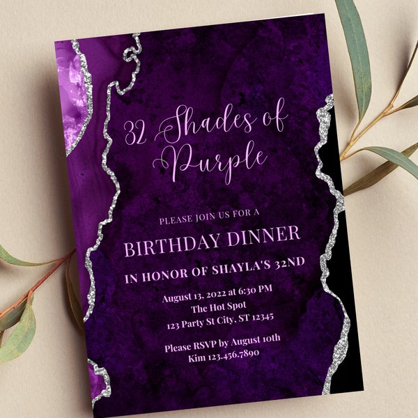 Purple Invitations - Etsy