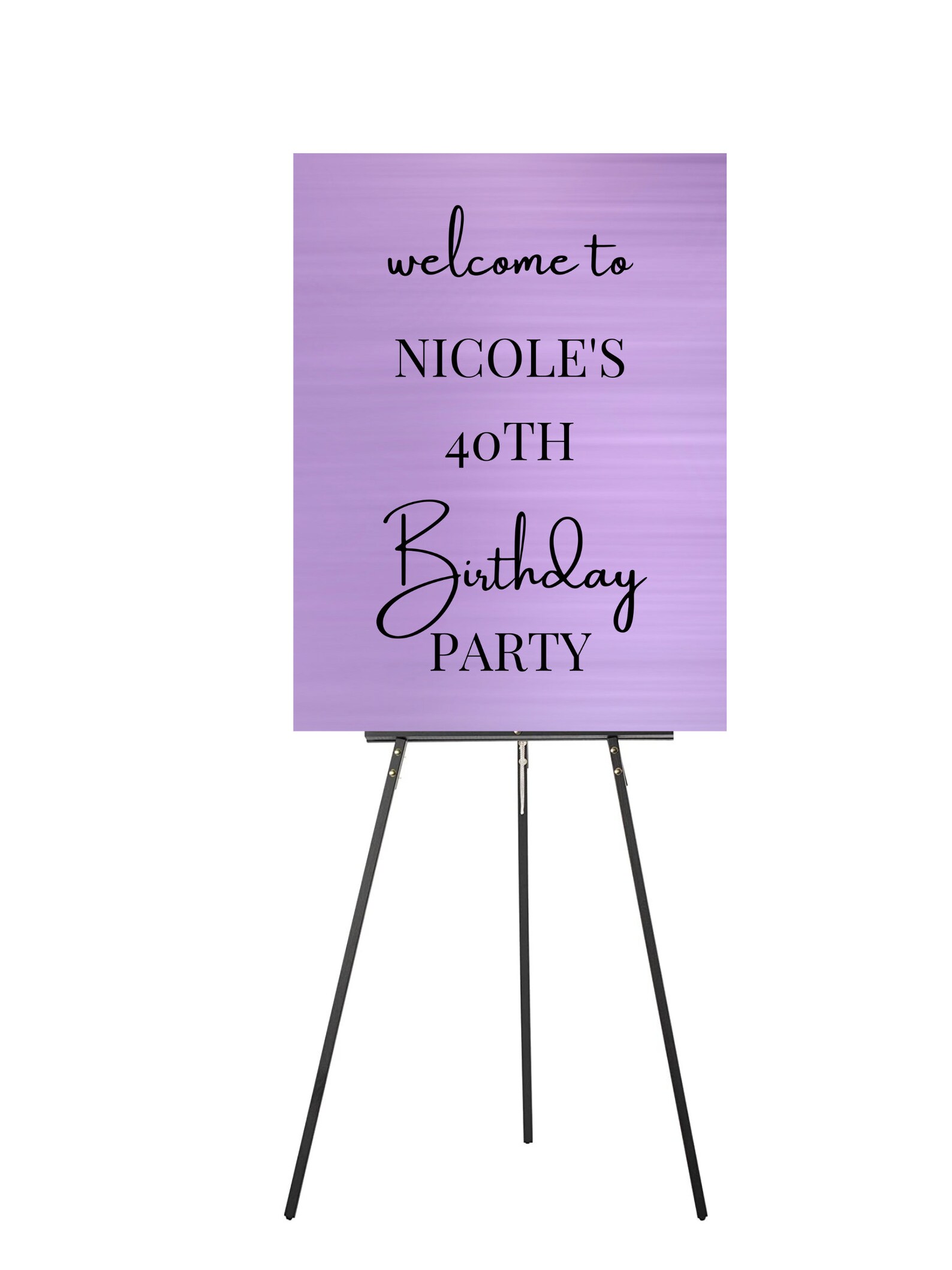 Editable Purple Birthday Welcome Sign Minimalist Birthday - Etsy