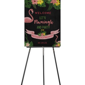 Editable Flamingo Birthday Welcome Sign, Let's Flamingle, Welcome to ...