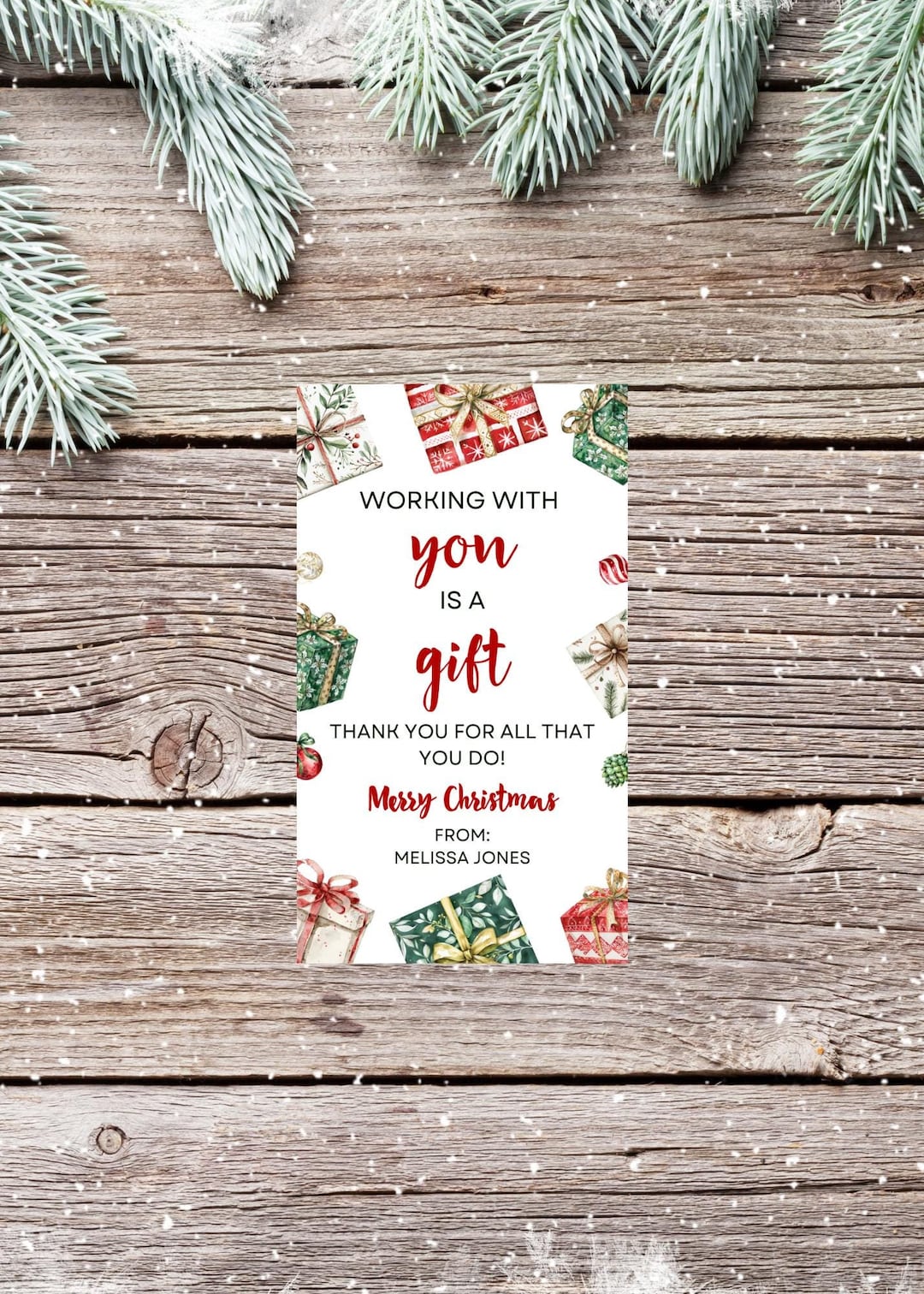 Christmas Gift Tag, Coworker Teacher Holiday Favor (digital Download ...