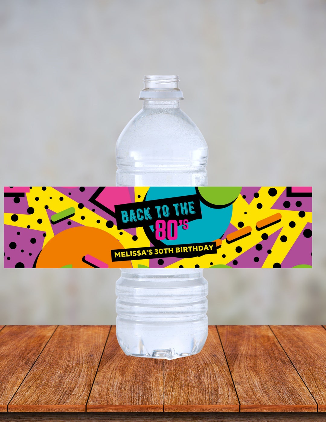 Editable Back to the 80s Water Bottle Label Template, Throwback, 90s ...