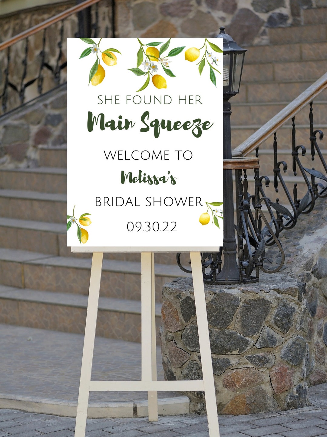 Editable She Found Her Main Squeeze Bridal Shower Welcome Sign, Lemon ...