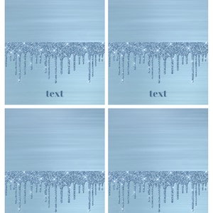 Editable Name Card Template, Blue Glitter Drip, Place Cards, Table ...