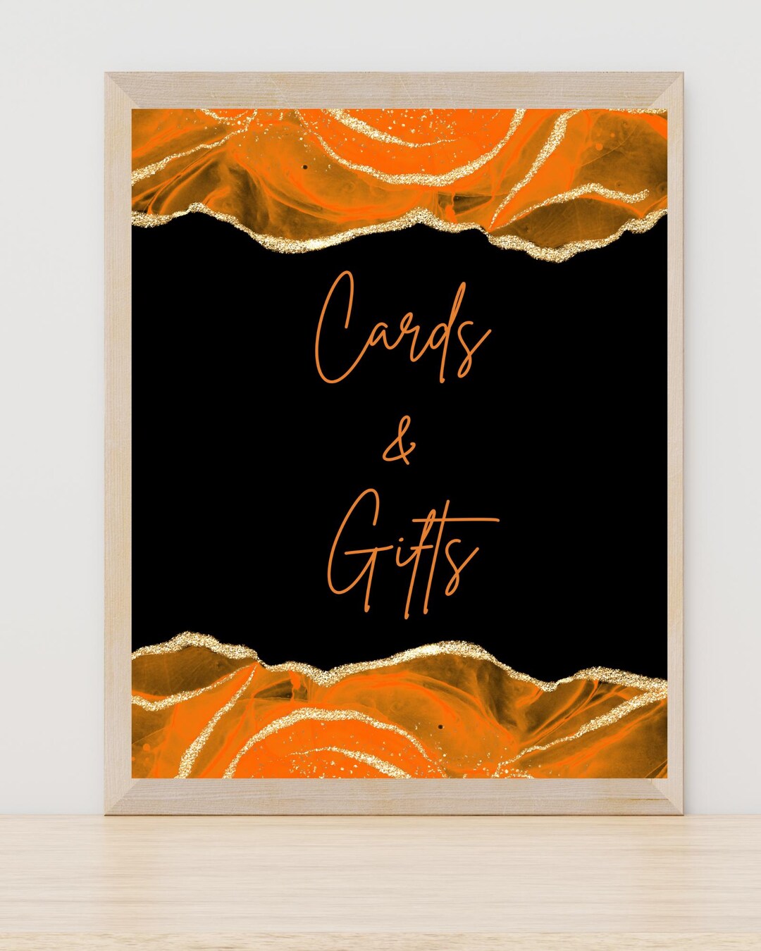 Editable Orange and Black Table Sign, Printable Table Decor, Gifts and ...