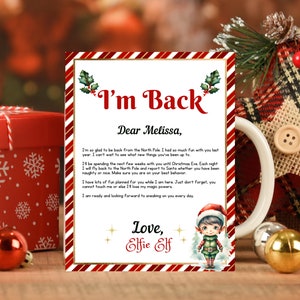 Editable Elf Arrival Letter Return Letter Christmas Elf I'm Back Elf ...
