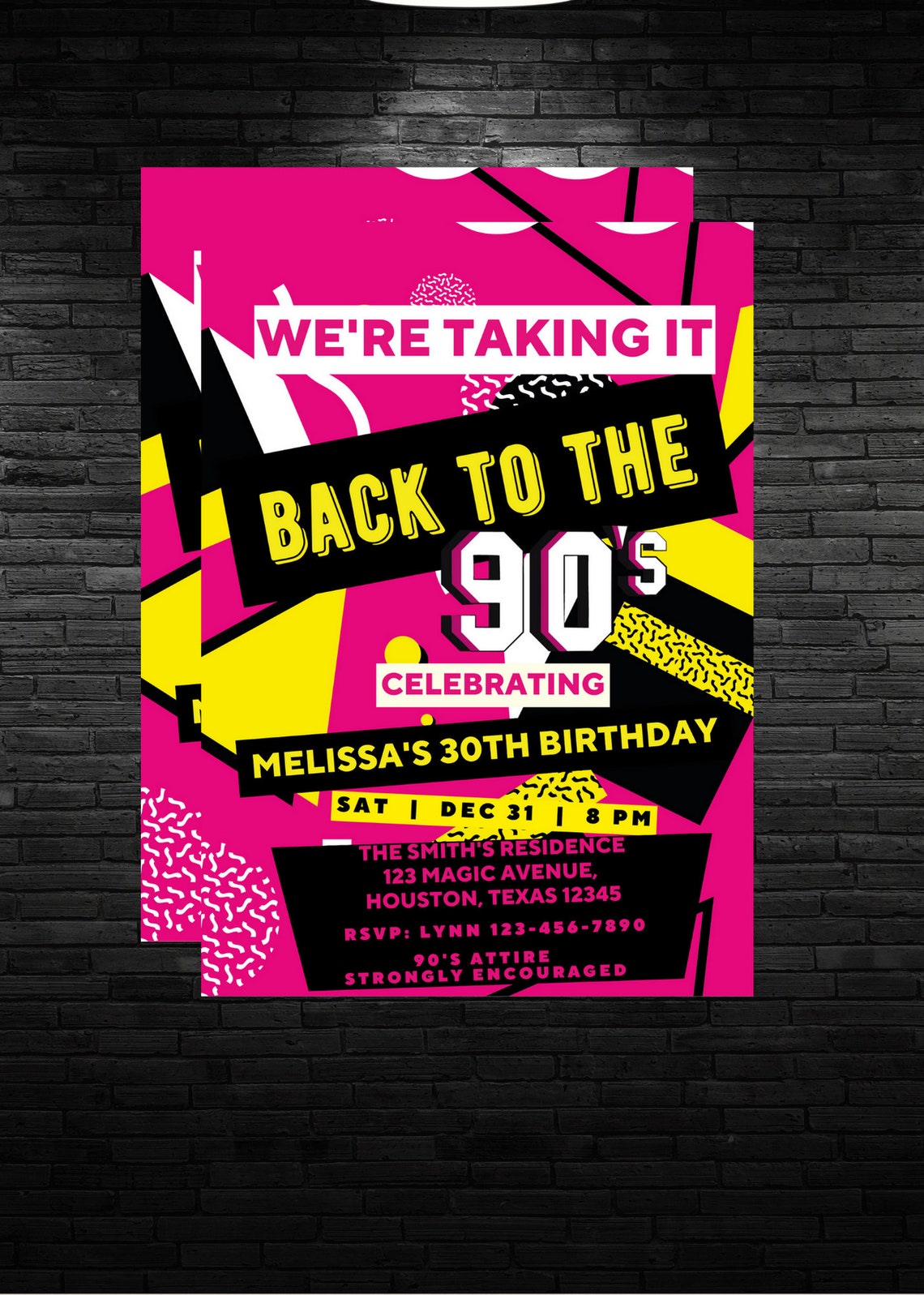 Editable 90s Party Invitation Back to the 90s Throwback - Etsy