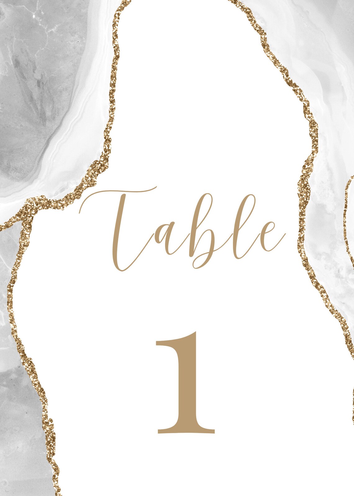 Printable Table Numbers, White and Gold Table Numbers Template, Wedding ...