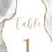 Printable Table Numbers, White and Gold Table Numbers Template, Wedding ...