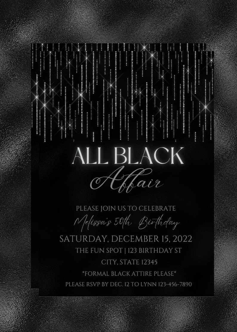 Editable All Black Affair Invitation All Black Party - Etsy Editable All Black Affair Invitation All Black Party - Etsy