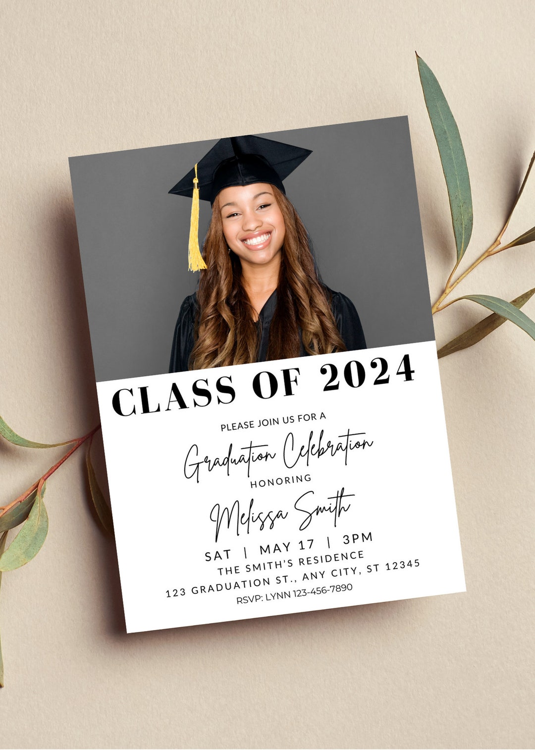 Editable Graduation Party Invitation With Photo, Printable or Digital ...