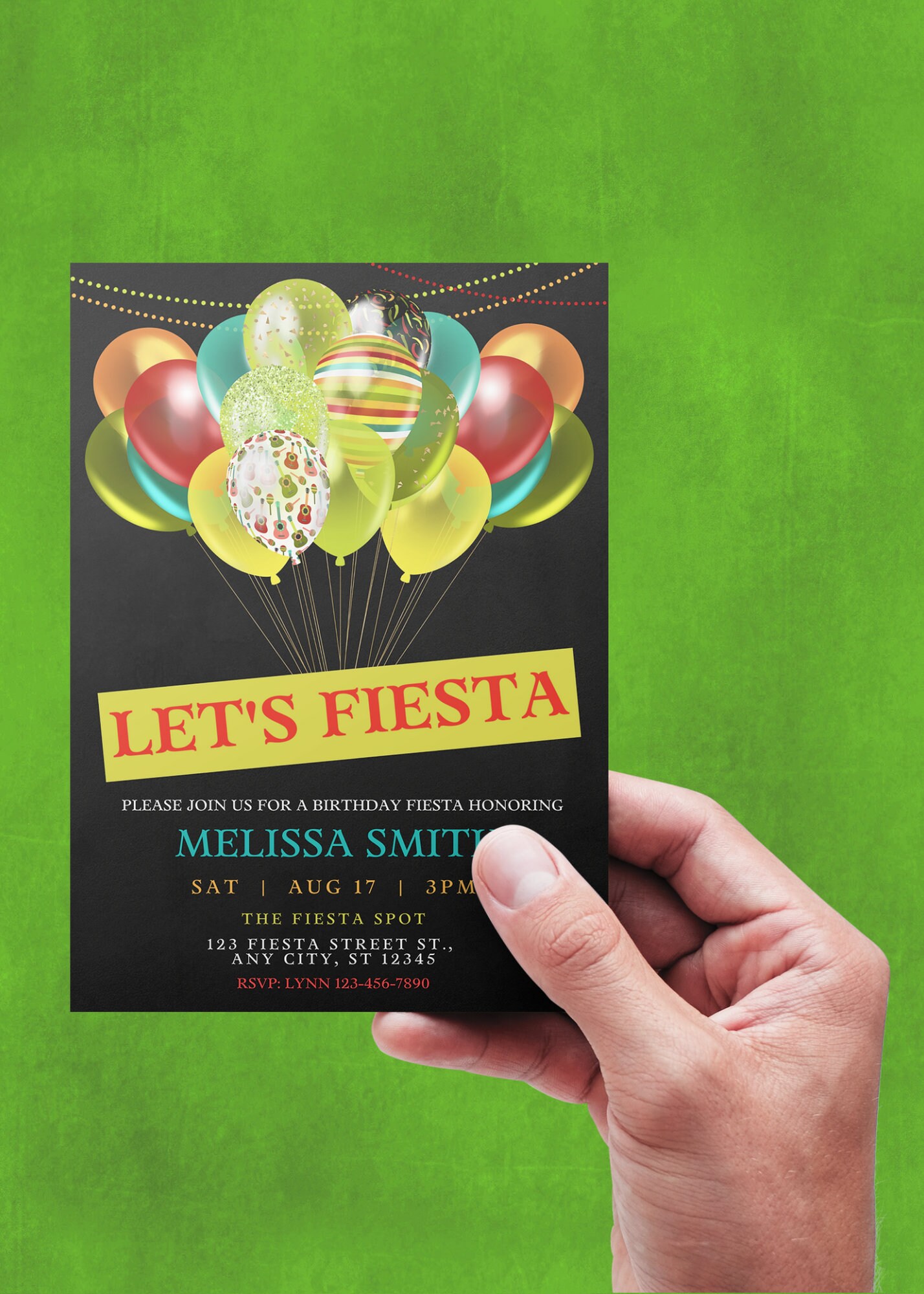 Editable Fiesta Invitation, Let's Fiesta, Birthday, Mexican Theme, Taco ...