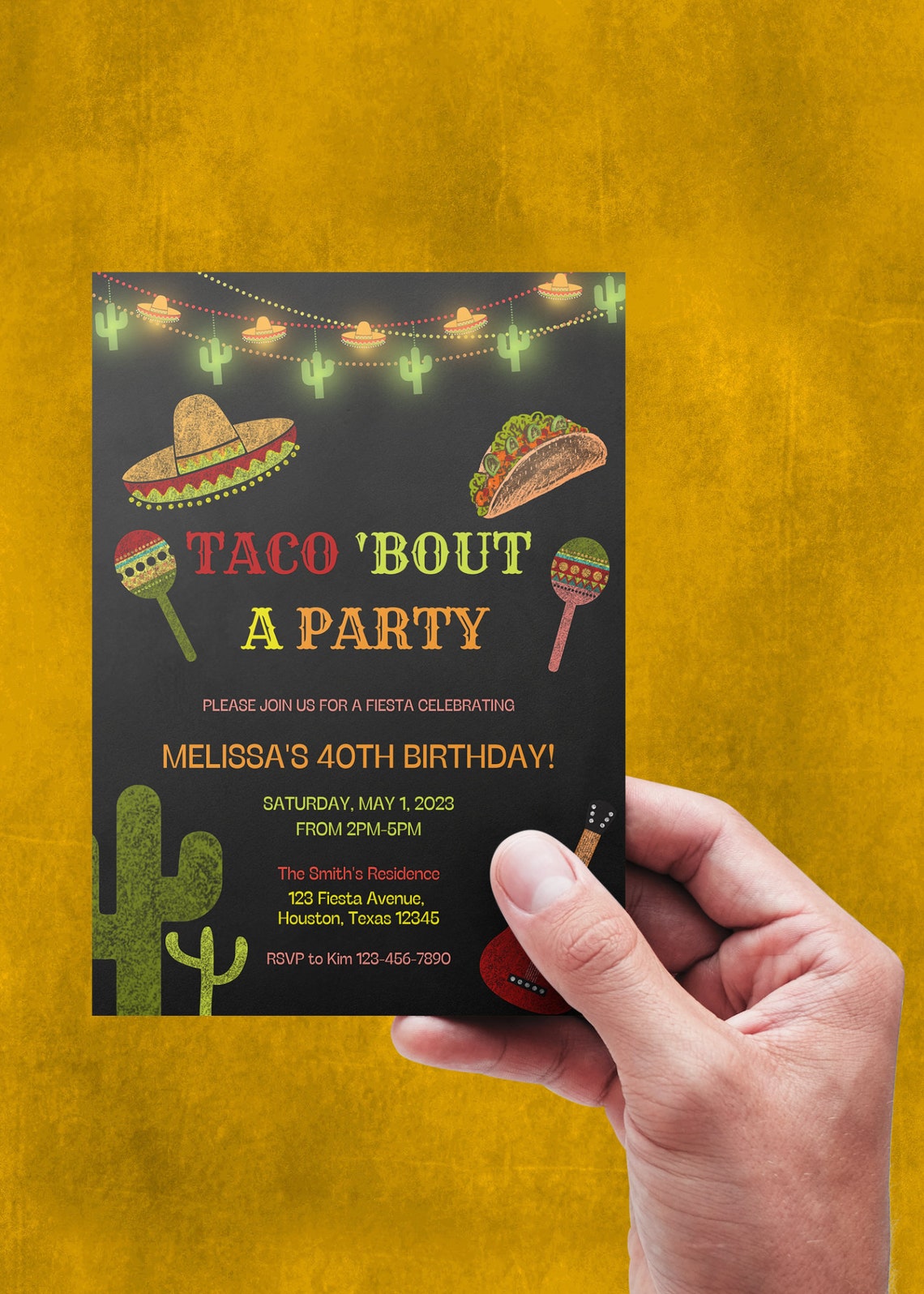 Editable Taco 'bout a Party Invitation Fiesta Invitation - Etsy