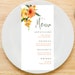 Editable Menu Card Template, Orange and Yellow Menu Cards, Floral ...