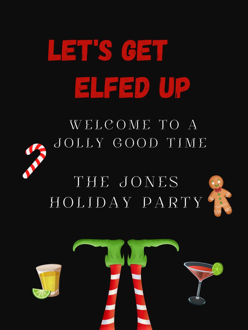 Editable Let's Get Elfed up Welcome Sign Christmas Party - Etsy