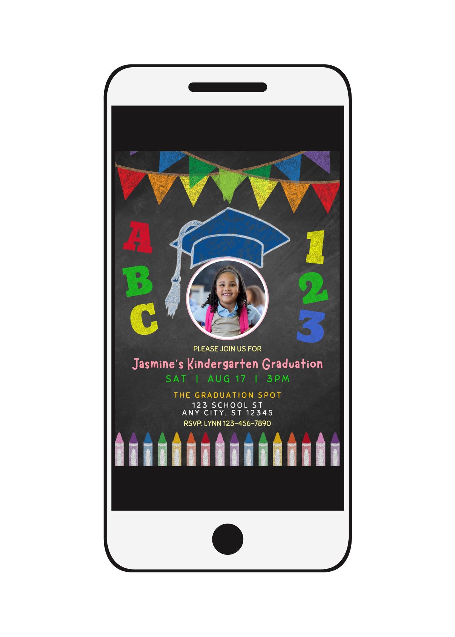 Editable Kindergarten Graduation Invitation, Photo, Pre-school ...
