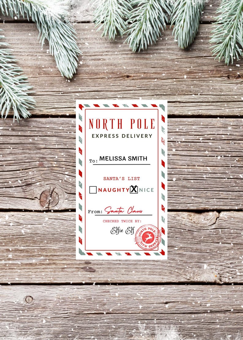 Printable North Pole Express Delivery Tag Template, Editable Santa Tags ...