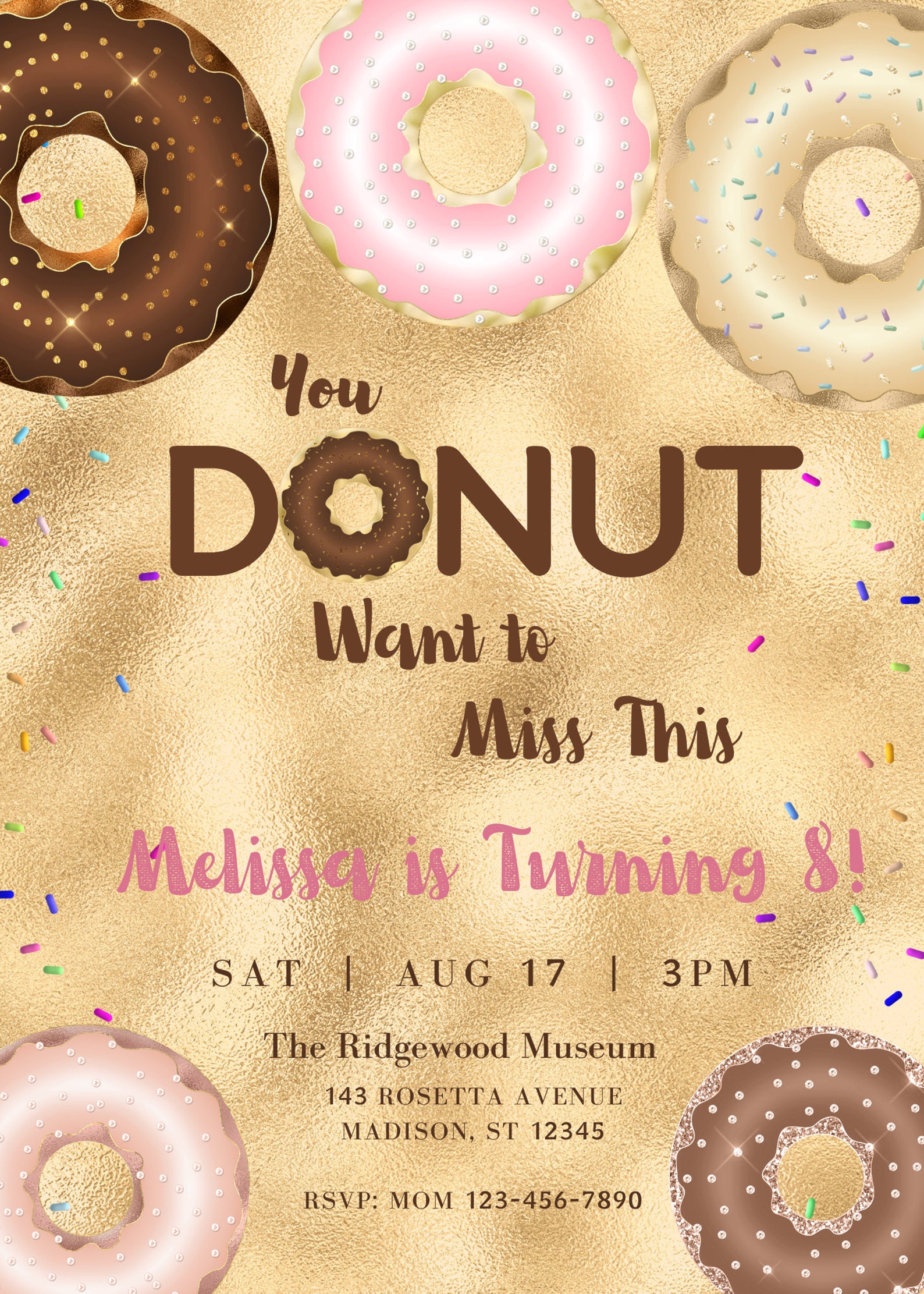 Editable Donut Birthday Invitation You Donut Want to Miss - Etsy