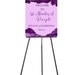 Editable Shades of Purple Birthday Welcome Sign, Purple and Silver ...