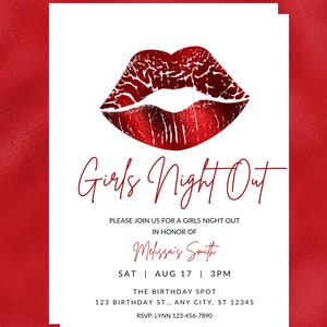 Editable Girls Night Out Invitation Template, Printable Party Invite ...