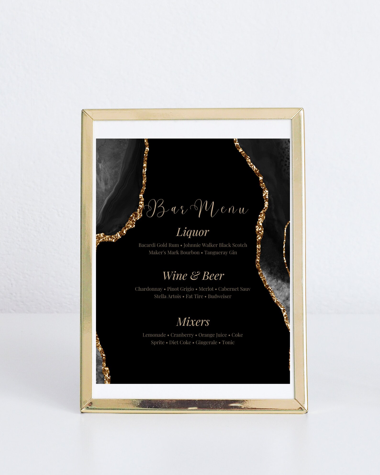 Editable Black and Gold Bar Menu Template Digital Download - Etsy