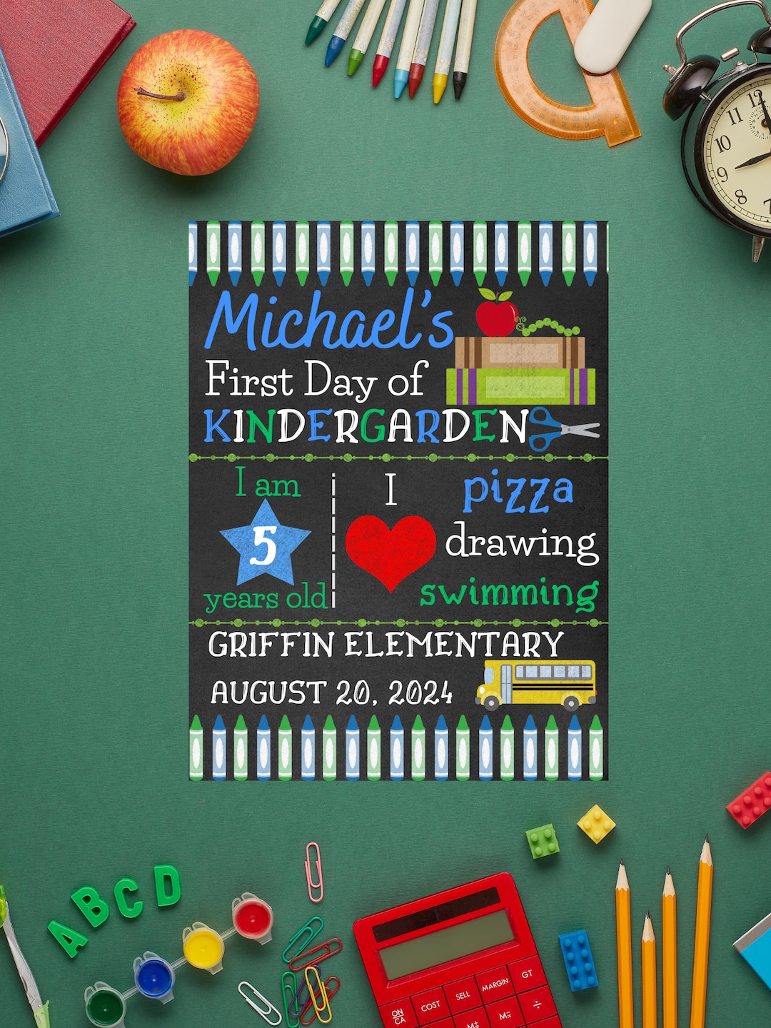 Editable First Day of School Sign, Back to School Board, Template ...